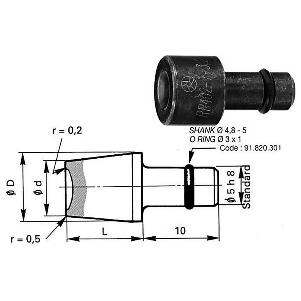 Cleco 60723605 RB402 Special Reduced Universal Head Type Rivet Set ...